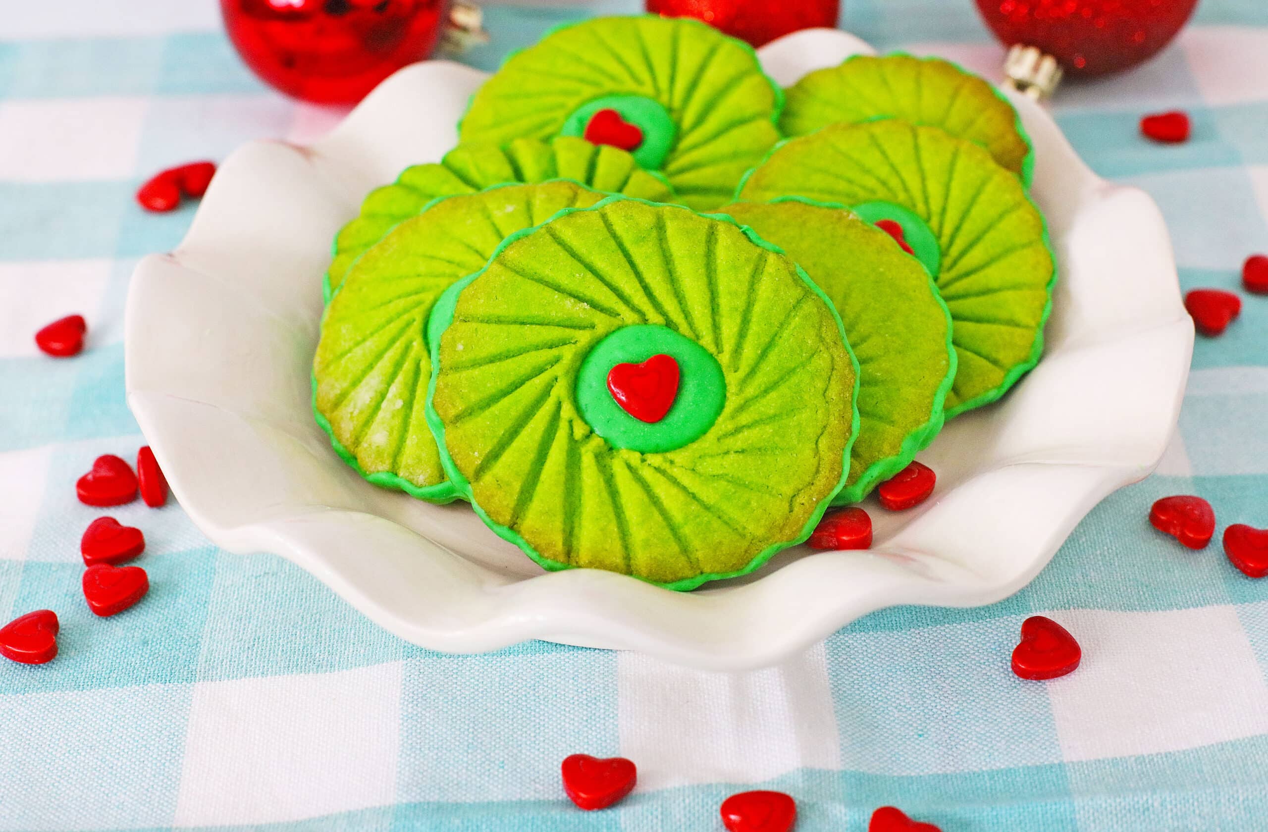 Grinch Thumbprint Cookies