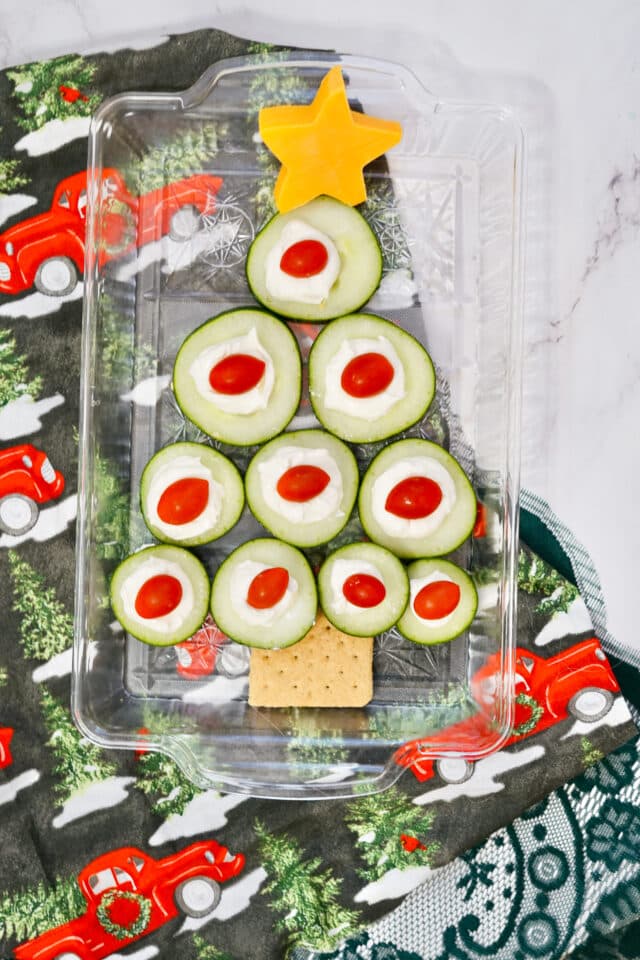 Easy Cucumber Christmas Tree Appetizer Recipe