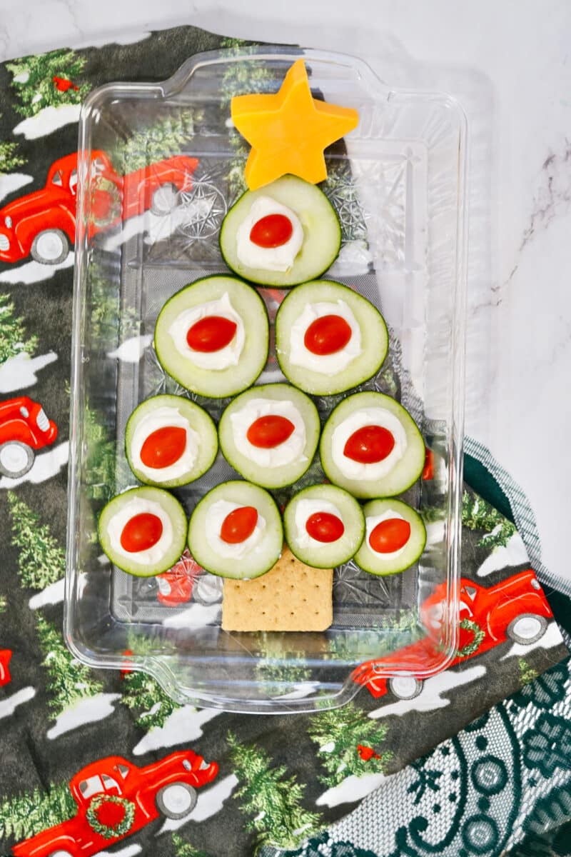 Easy Cucumber Christmas Tree Appetizer Recipe