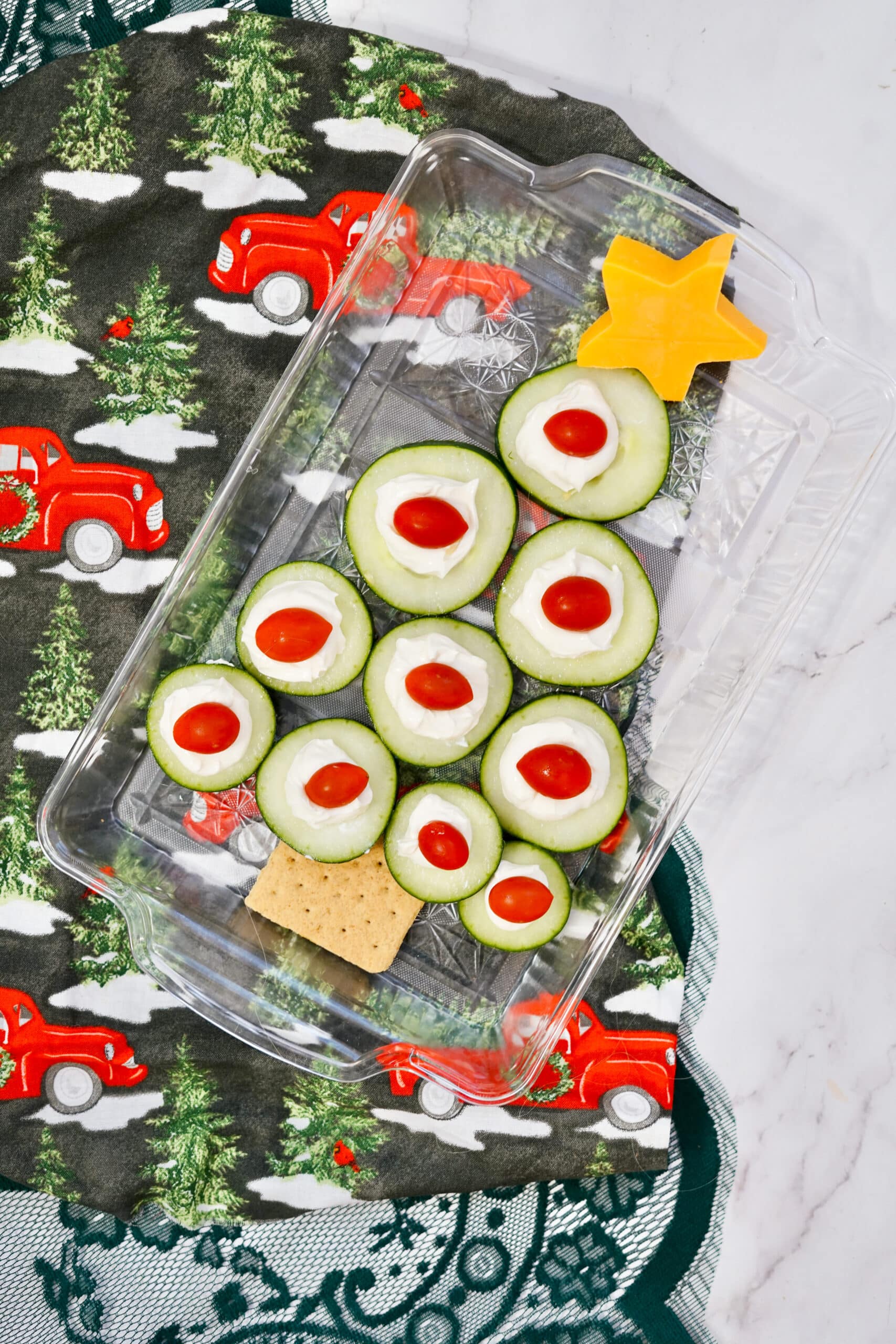 Easy Cucumber Christmas Tree Appetizer Recipe